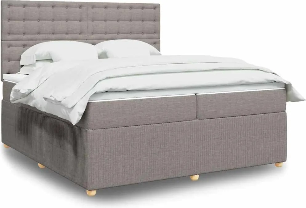 Box spring postel s matrací taupe 200x200 cm textil 3292181