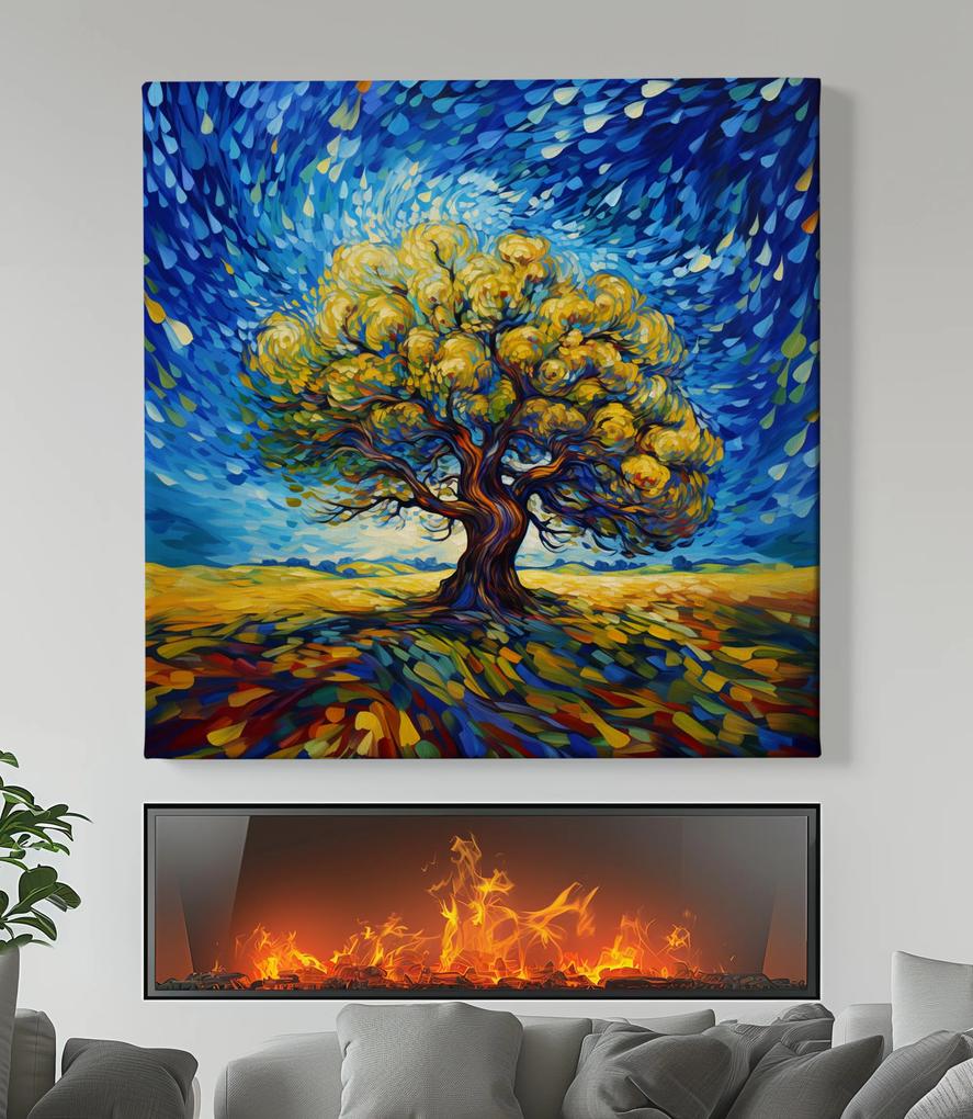 Obraz na plátně - Strom života mořské nebe FeelHappy.cz Velikost obrazu: 100 x 100 cm