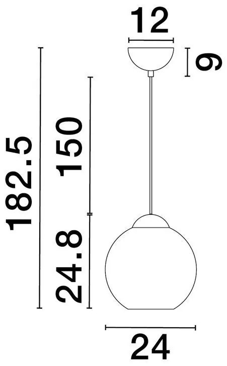 Nova Luce Závěsné svítidlo MIDORI, 24cm, E27 1x12W Barva: Amber sklo