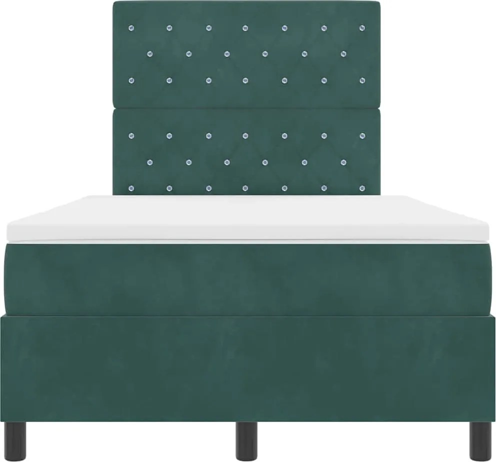 Postel s boxspringem s matrací Tmavě zelená 120 x 190 cm samet 3339755