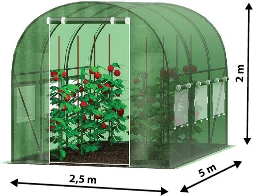 Foxigy Zahradní fóliovník 2,5x5m s UV filtrem PREMIUM