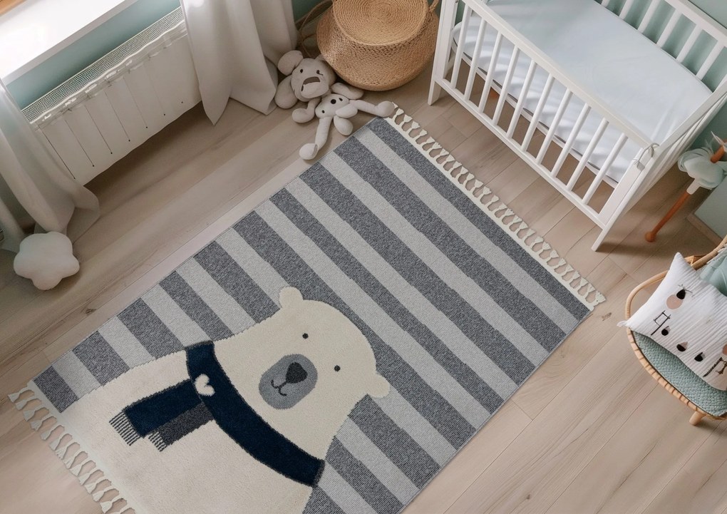 Obsession, Dětský kusový koberec My Fano 398 Bear, 160x230, šedá, dětský pokoj
