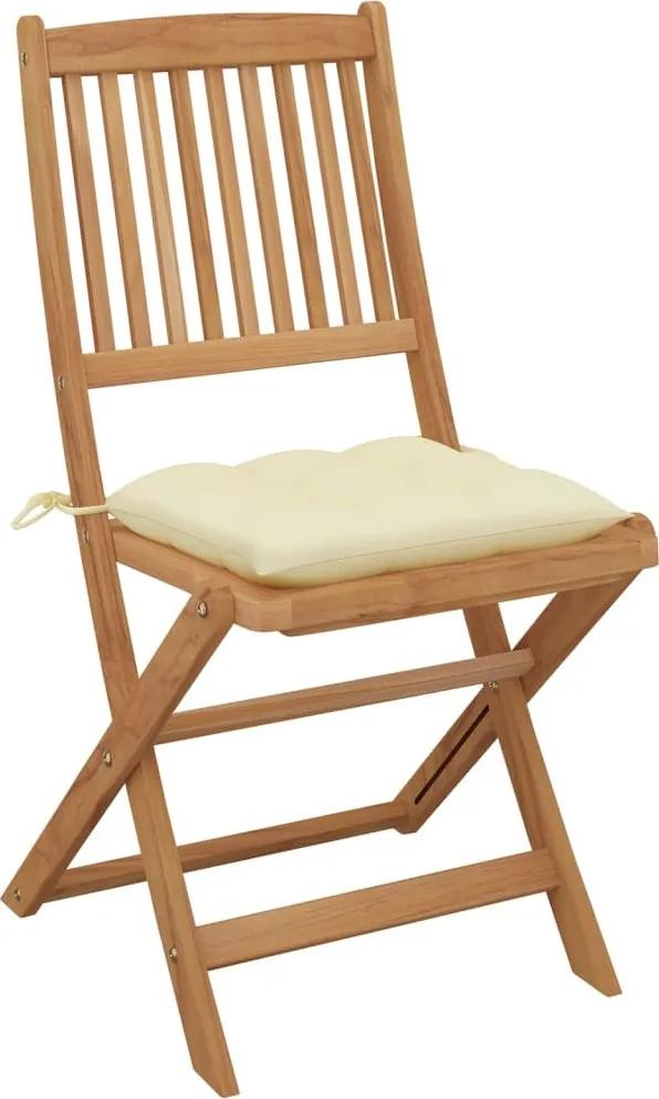 vidaXL Skládací zahradní židle s poduškami 8 ks masivní akácie [3075038] Barva: Jasně zelená
