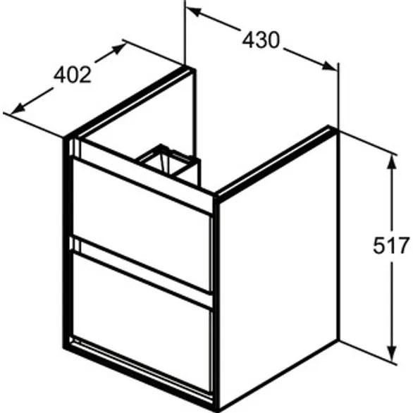 Ideal Standard Connect Air Skříňka pod umyvadlo CUBE 50 cm, světlé dřevo E1608UK