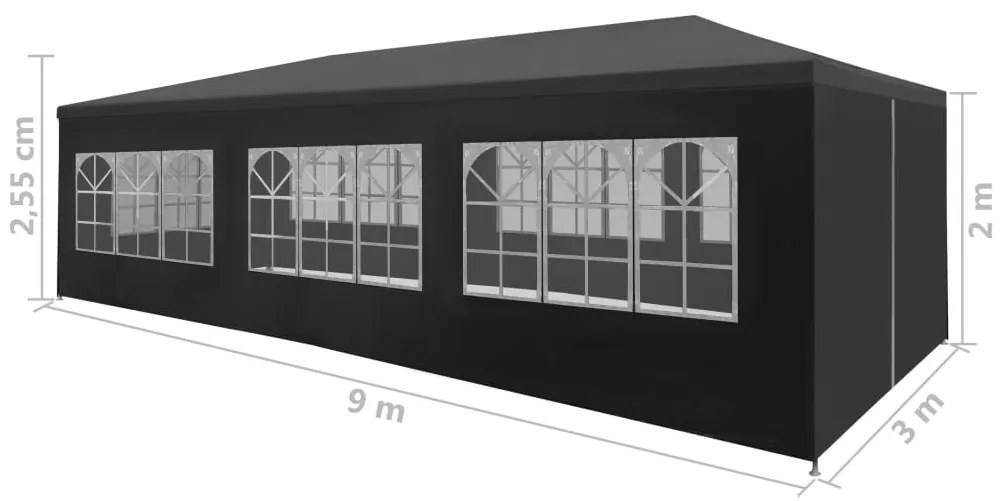 vidaXL Marketos Party stan 3 x 9 m antracitový