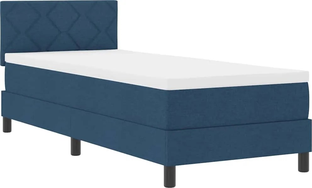 Postel s boxspringem s čelo Modrá 80 x 200 cm textil 3338726
