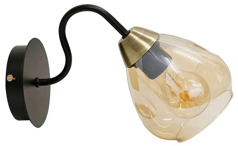 Černé/ve zlaté barvě nástěnné svítidlo Unica – Candellux Lighting