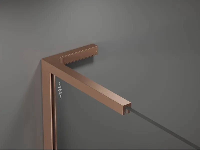 Mexen Velar L, sprchový kout s posuvnými dveřmi 110 x 80 cm, 8mm šedé sklo, měděná matná, 871-110-080-43-65