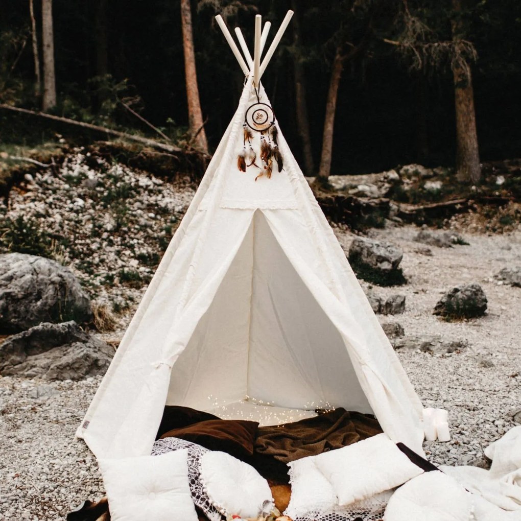 Vigvam design Nature Teepee pro holčičky - čtvercové s doplňky