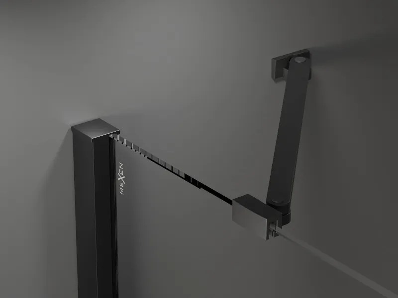 Mexen Velar Duo sprchové dveře posuvné 170 cm, transparentní, černé - 871-170-000-02-70