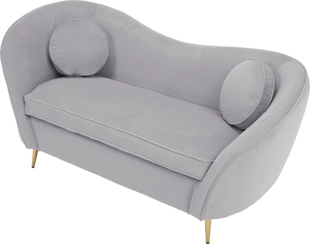 Designový 2-sed, šedá Velvet látka/gold chrom zlatá, EZIO TYP 2