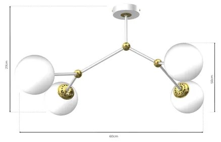 Přisazený lustr JOY 4xE14/40W/230V bílá/zlatá