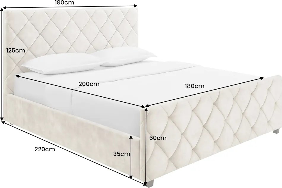 Designová postel LYSIA 180 x 200 cm krémová