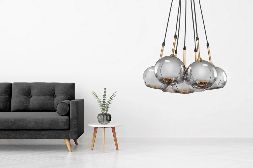 Toolight - Stropní lampa ze skla 7xG9 APP898-7CP, OSW-06670