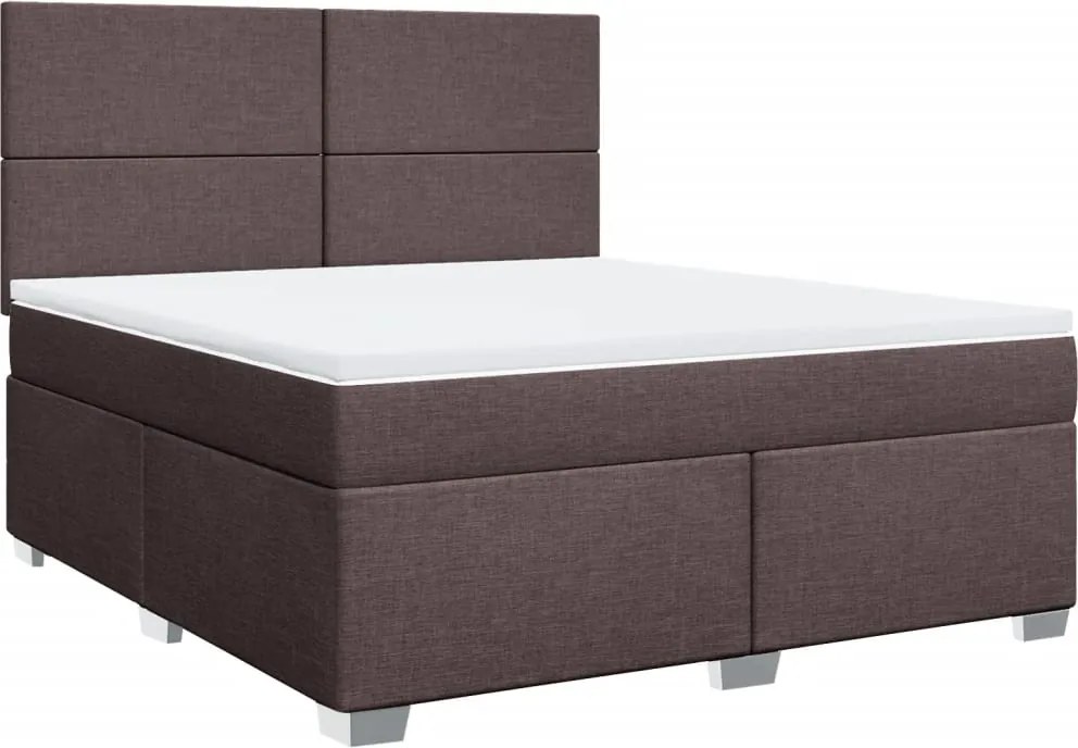 Box spring postel s matrací tmavě hnědá 180x200 cm textil 3292863