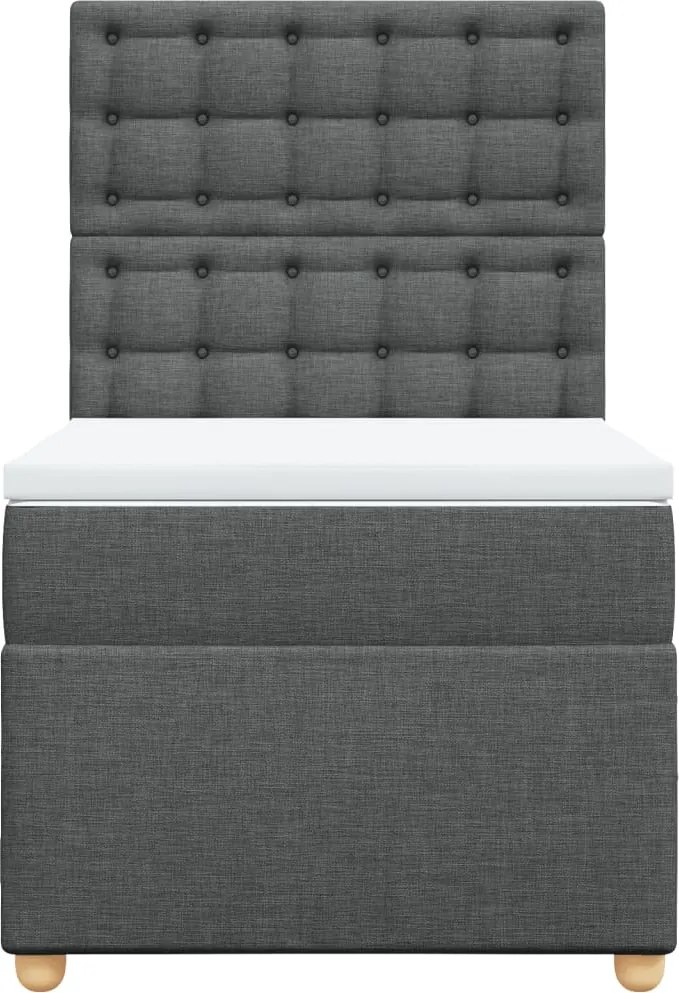 Box spring postel s matrací tmavě šedá 90x200 cm textil 3291178