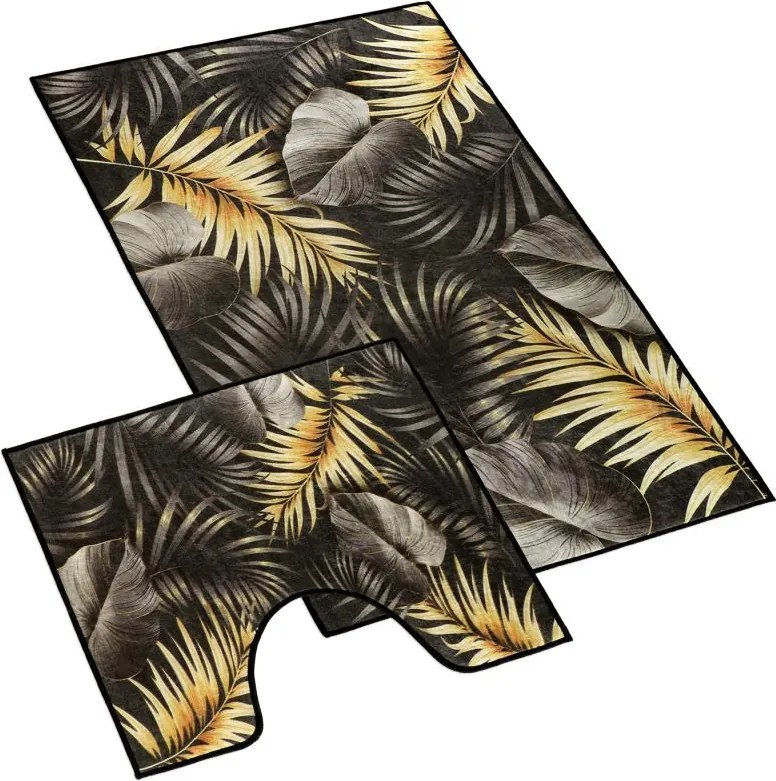 Bellatex 3D tisk  sada Černá,Zlatá 60x100 cm, 60x50 cm (SADA)