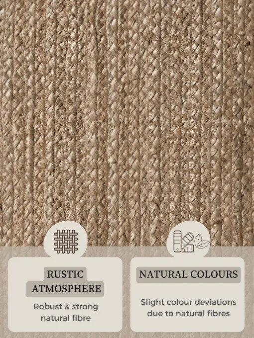 Koberec Hanse Home Jute Braided Rangpur naturální / hnědý ovál