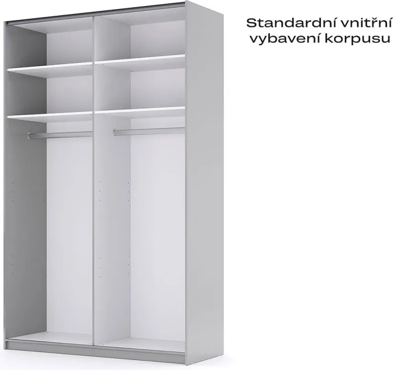 Skříň s posuvnými dveřmi 1,5x2,4 m lesklá / zrcadlo Megy