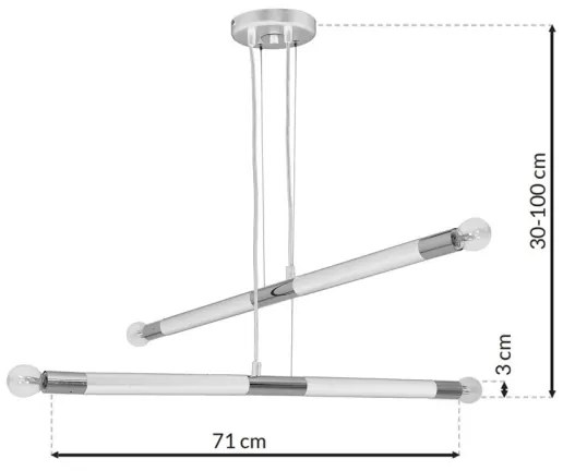 Lustr na lanku BASTONE WHITE 4xE14/40W/230V