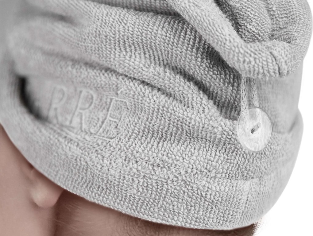 Bavlněný froté turban do sauny a wellness Comfort světle šedý