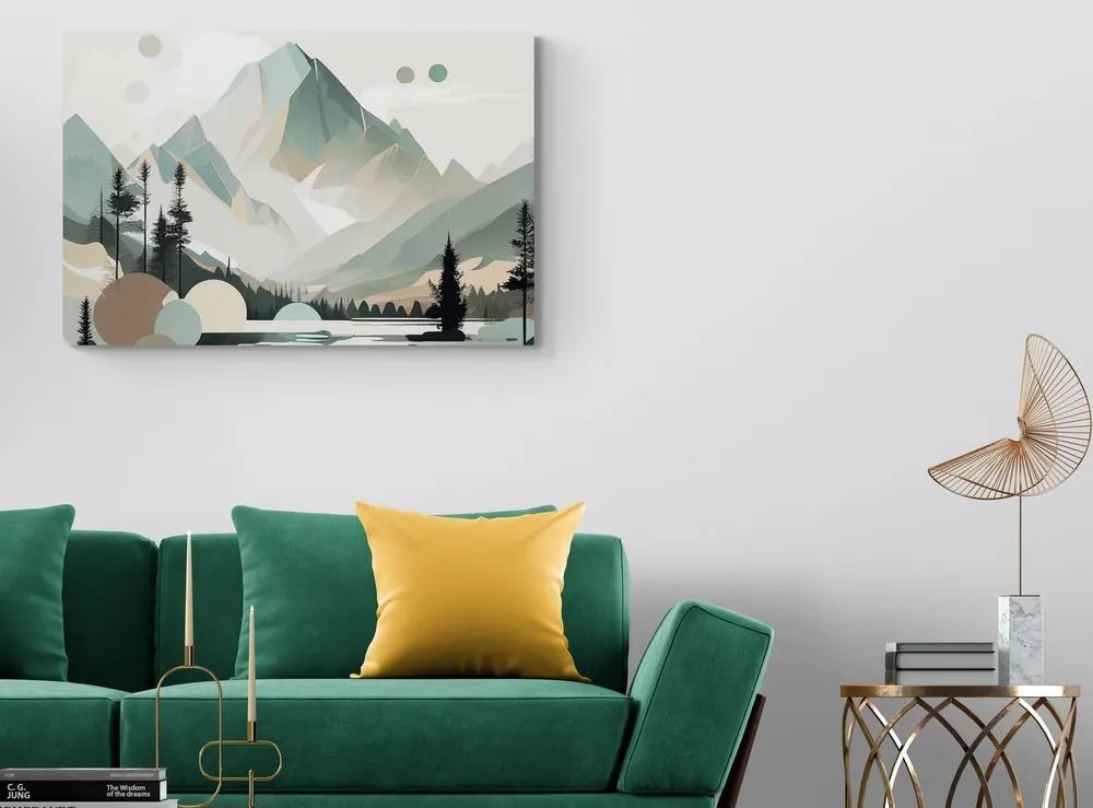 Obraz kouzelné Vysoké Tatry ve skandinávském designu - 120x80