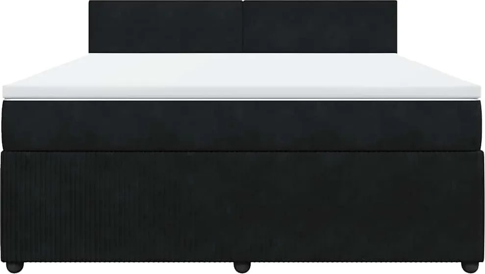Box spring postel s matrací černá 180x200 cm samet 3287802