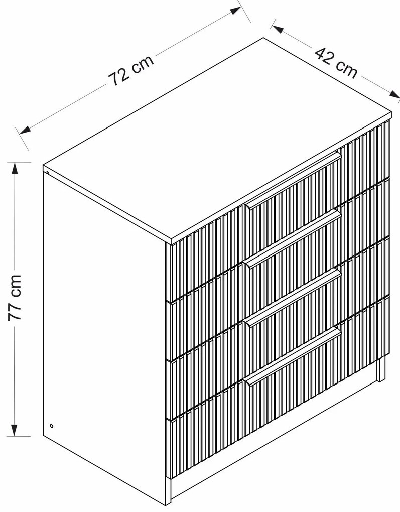 GRAVIA šuplíková komoda, bílá