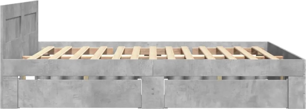 Rám postele s čelem betonově šedý 120 x 200 cm kompozitní dřevo 3295572