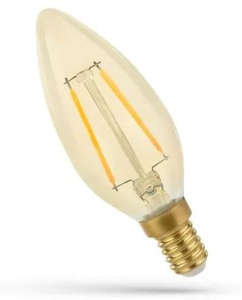 Retro LED žárovka svíčka  E14 5W 500lm extra teplá, filament, ekvivalent  41W