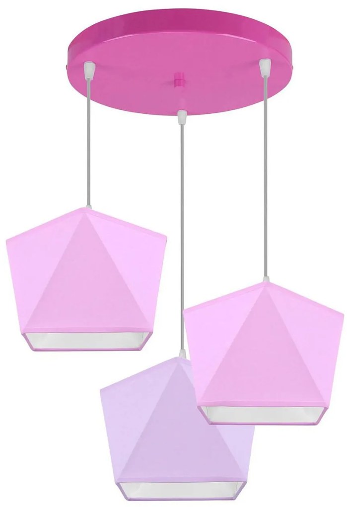 Dětské závěsné svítidlo Diamond, 3x textilní stínítko (mix 10 barev), (výběr z 5 barev konstrukce), o