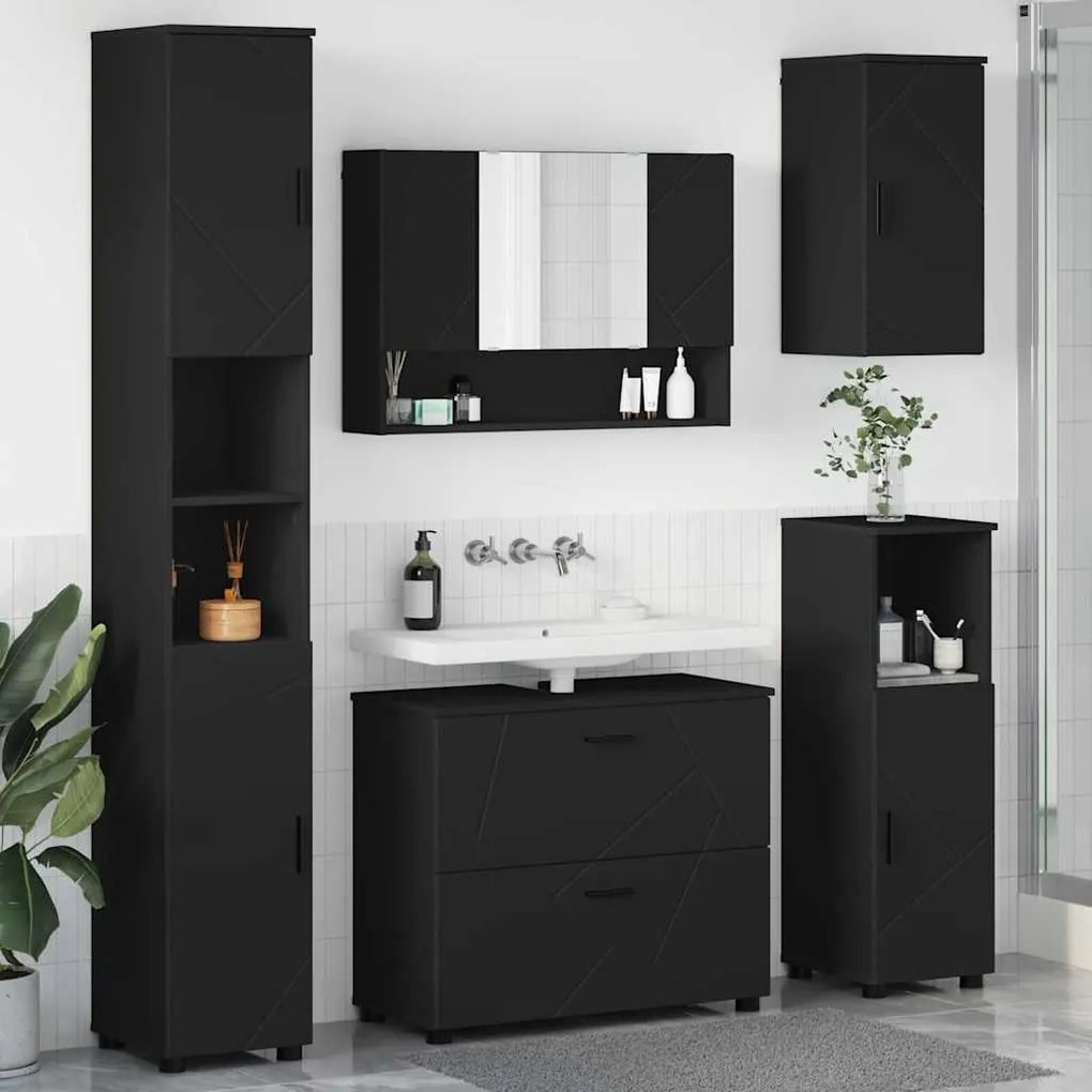 Sada koupelnového nábytku 5 ks Černá 35 x 30 x 192 cm 3393064