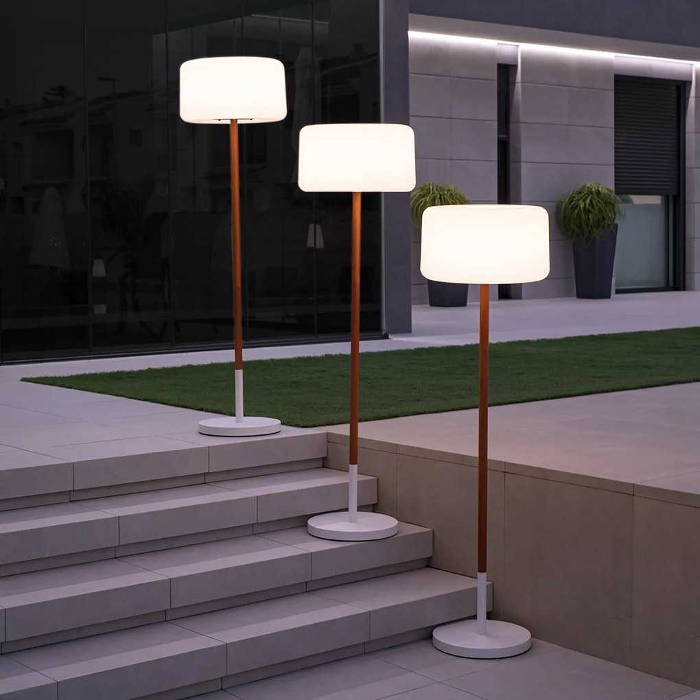 Venkovní stojací lampa bílá vč. stmívatelného solárního dobíjecího LED IP65 - Chloe Plant