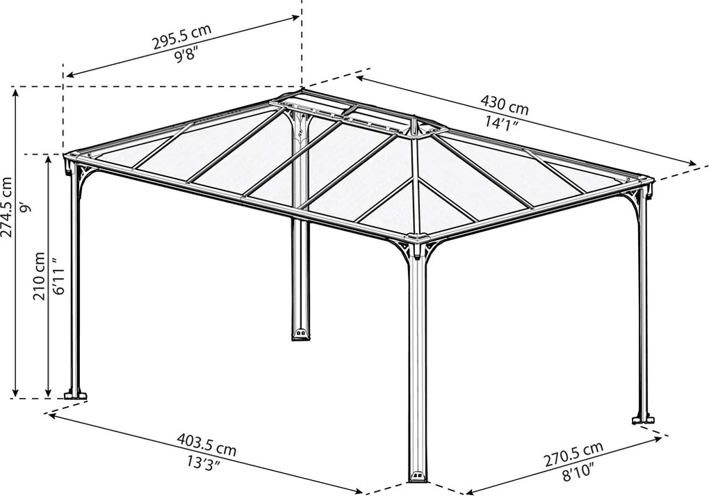 Palram - Canopia Martinique 4300 - zahradní hliníkový altán