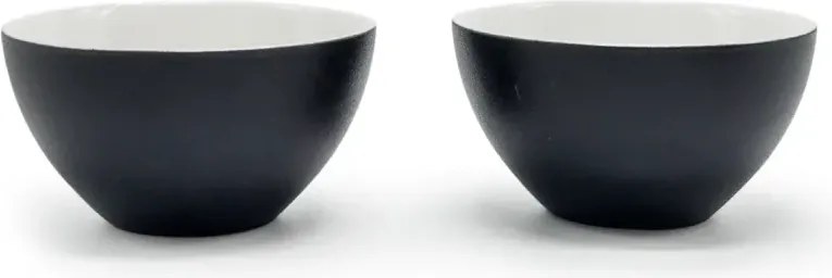 Porcelánová čajová souprava Kuro pro 2, 400 ml – japonský kjúsu s bočním úchopem