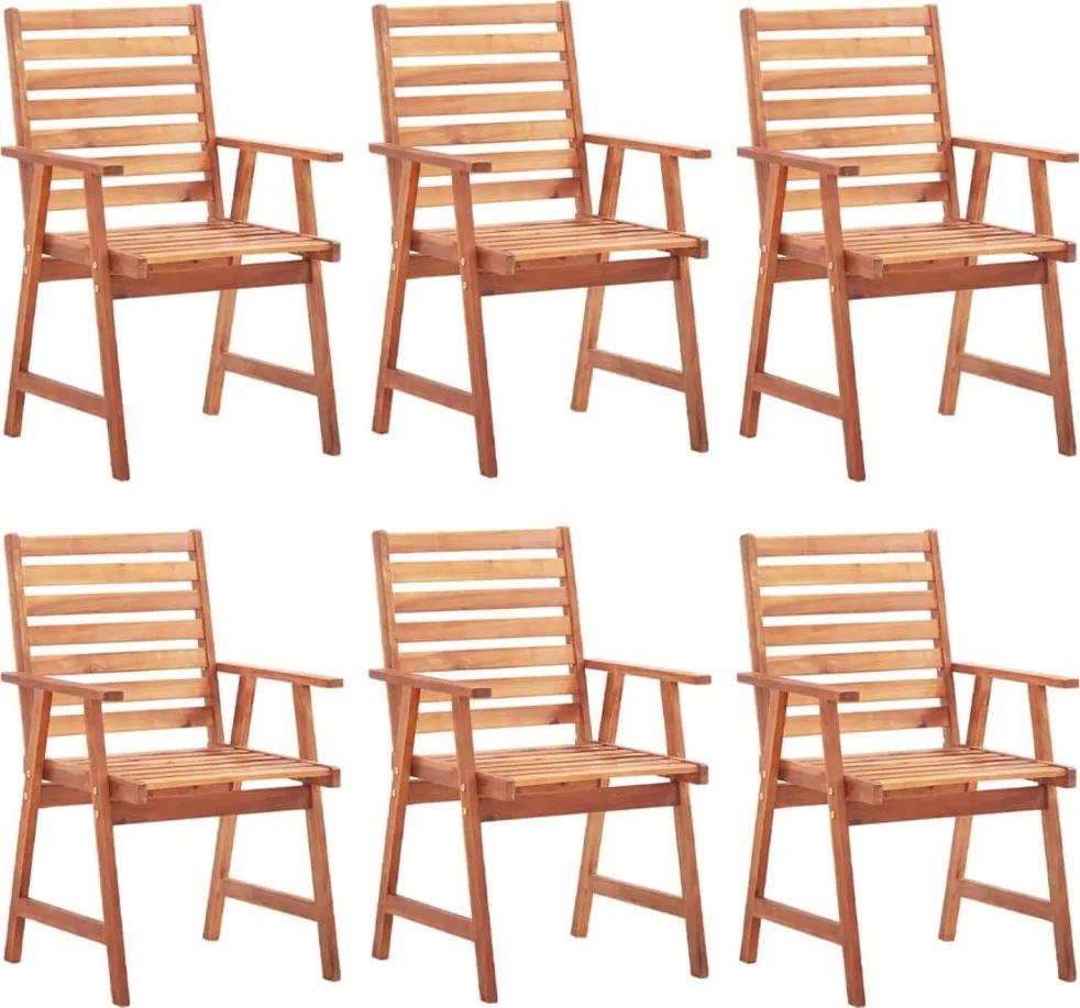 vidaXL Zahradní jídelní židle 6 ks s poduškami masivní akáciové dřevo [3078350] Barva: Jasně zelená