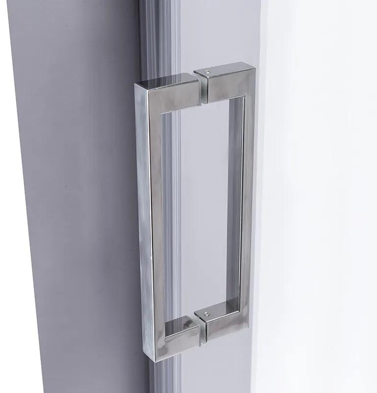 BPS-koupelny Posuvné sprchové dveře HYD-PD03B 110 chrom/transparent pro instalaci do niky + vanička HYD-OSV-ST04B černá