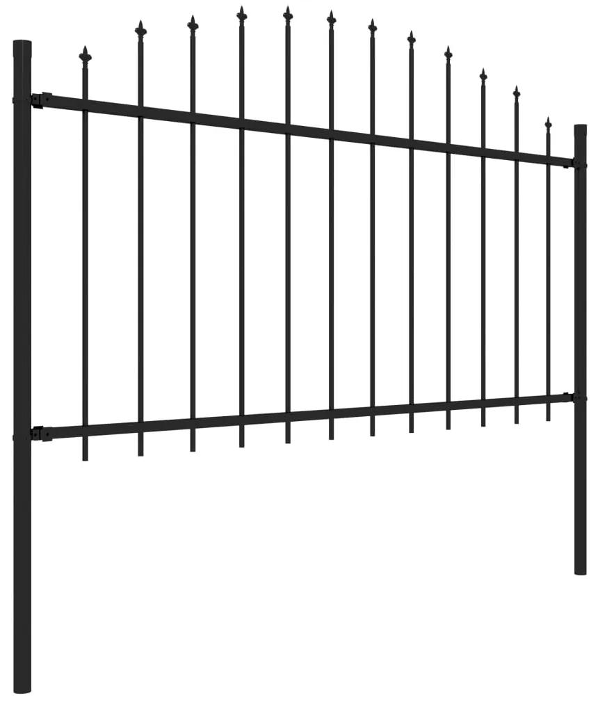 Zahradní plot s hroty ocel (1,25–1,5) x 3,4 m černý,  277731