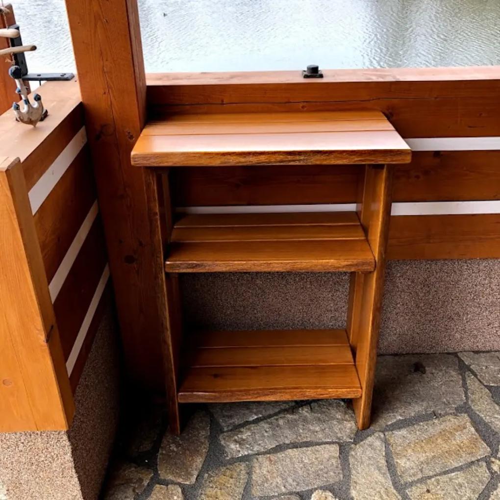 KULHÁNEK Rustikální odkládací stolek do pergoly Odstín nátěru: lazura - pinia