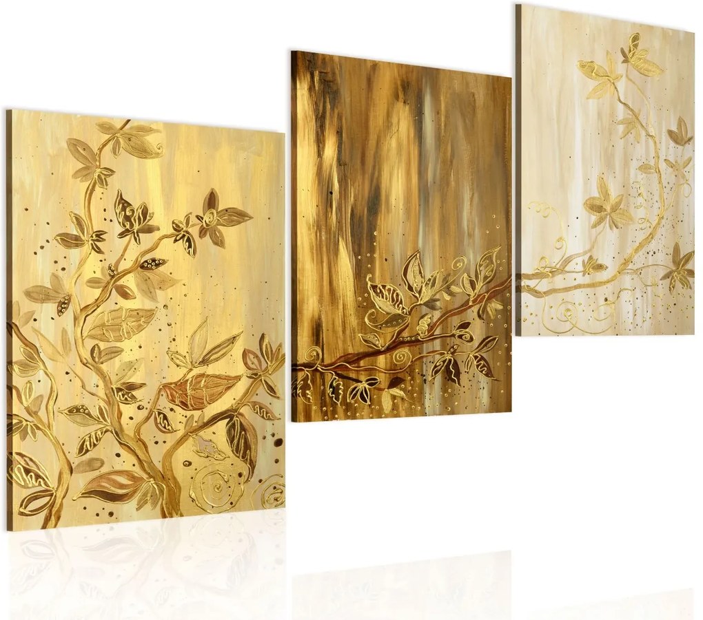 Murando DeLuxe Obraz - Zlaté listy Velikost: 120x87 cm