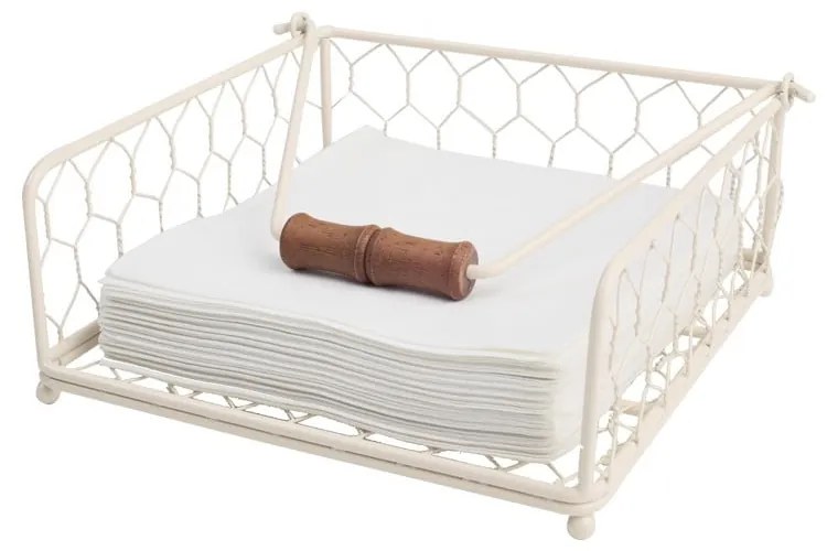 Bílý kovový držák na ubrousky T&G Woodware