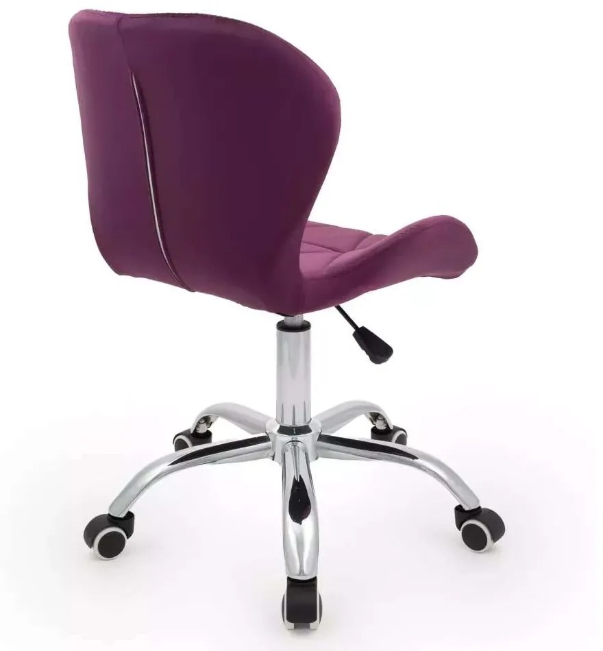 LuxuryForm DESIGN Otočná židle LIVIO VELUR na stříbrné podstavě s kolečky - fuchsie