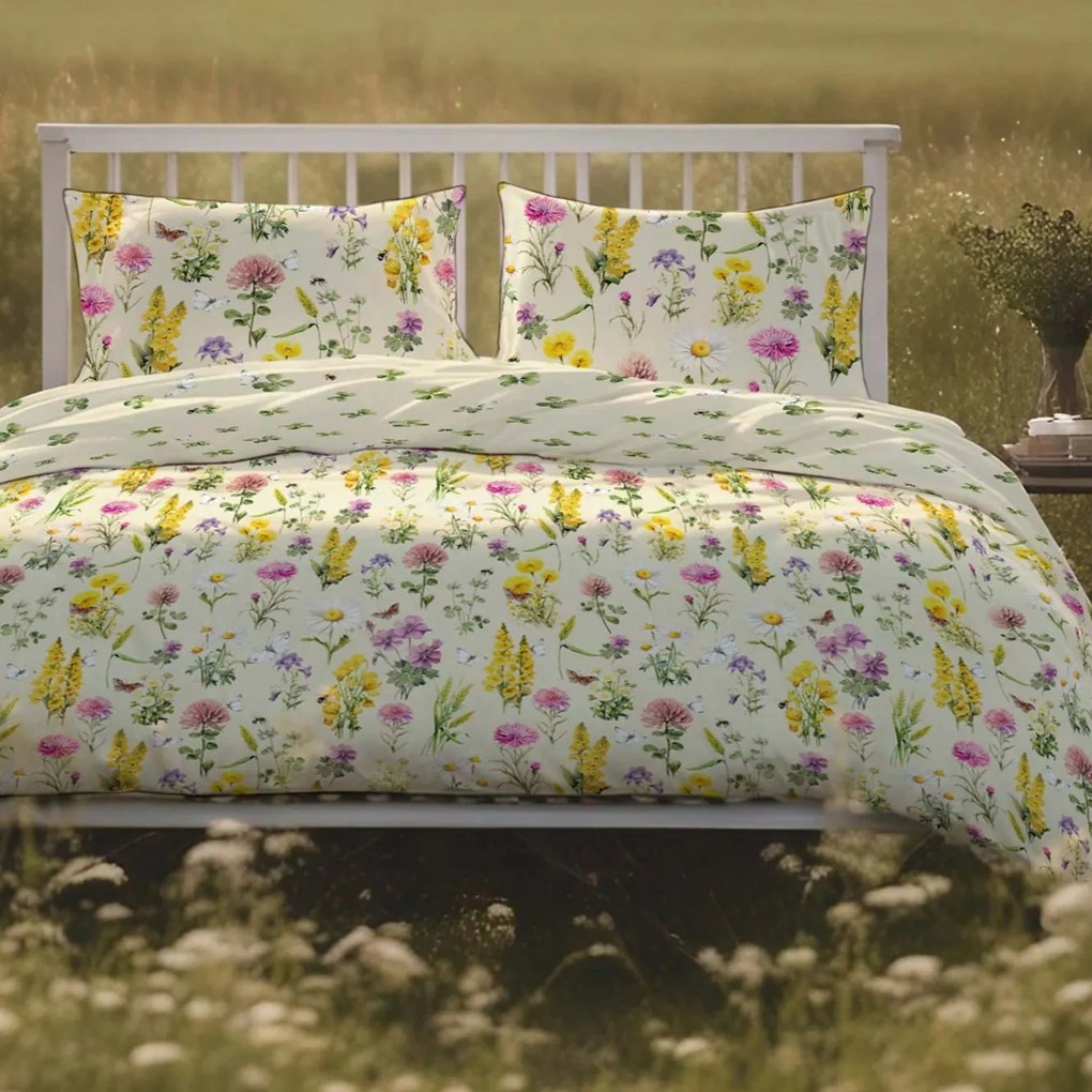 Bavlněné prodloužené povlečení Luční štěstí od Darré Velikost: 140 x 220 + 70 x 90