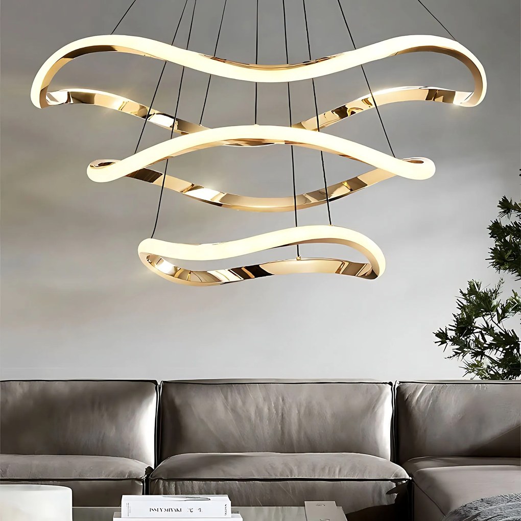 Toolight Toolight, stropní svítidlo 80cm, 24W, 3000K, LHJ018-CP3, zlatá, OSW-50008