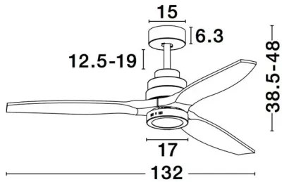 Stropní ventilátor Nature 132 bílé s dálkovým ovládáním