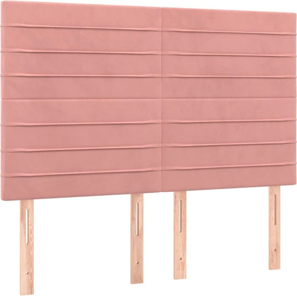 Box spring postel s matrací růžová 140x190 cm samet 3137904
