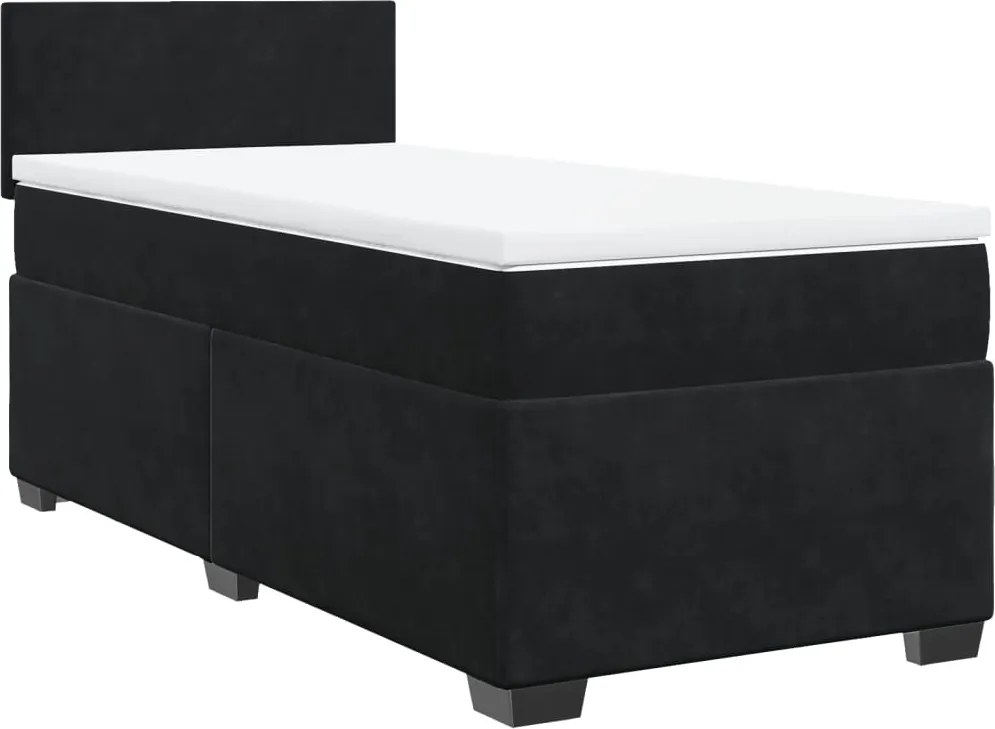 Box spring postel s matrací černá 90x190 cm samet 3288482