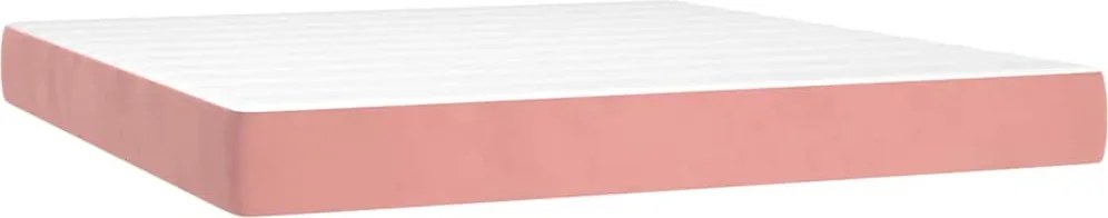Box spring postel s matrací růžová 180x200 cm samet 3131158