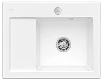 Villeroy & Boch Subway 45 - Keramický dřez 65x51 cm, excentrické ovládání, CeramicPlus, Stone White 331302RW