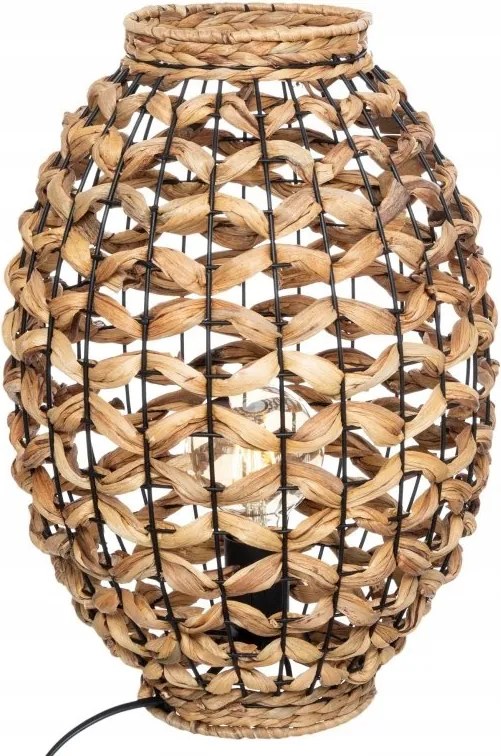 Stolní lampa Sand s stínidlem z hyacintu, výška 40 cm